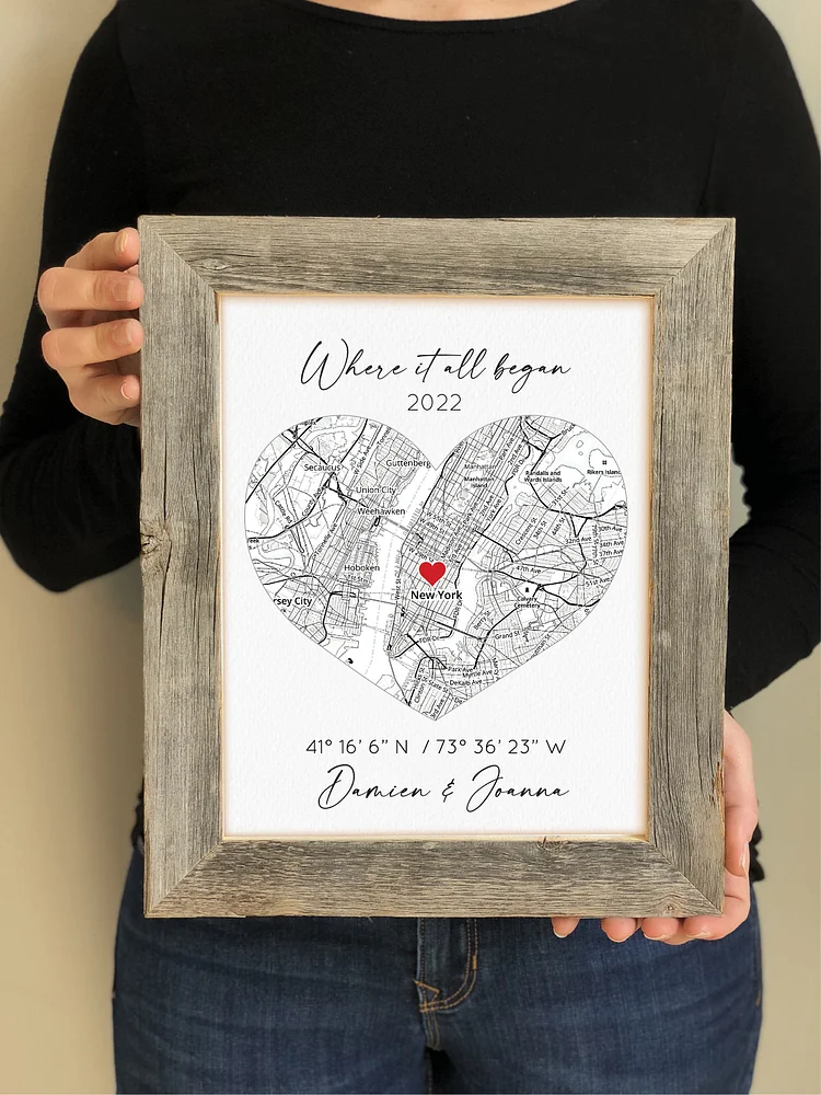 Where We Met Map, Personalized Couples Gift, Custom Map, Boyfriend Gift ...