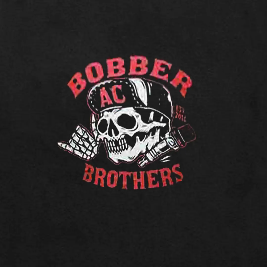 MOTOSUNNY BOOBER BROTHERS Skull Graphic Black Print T-shirt