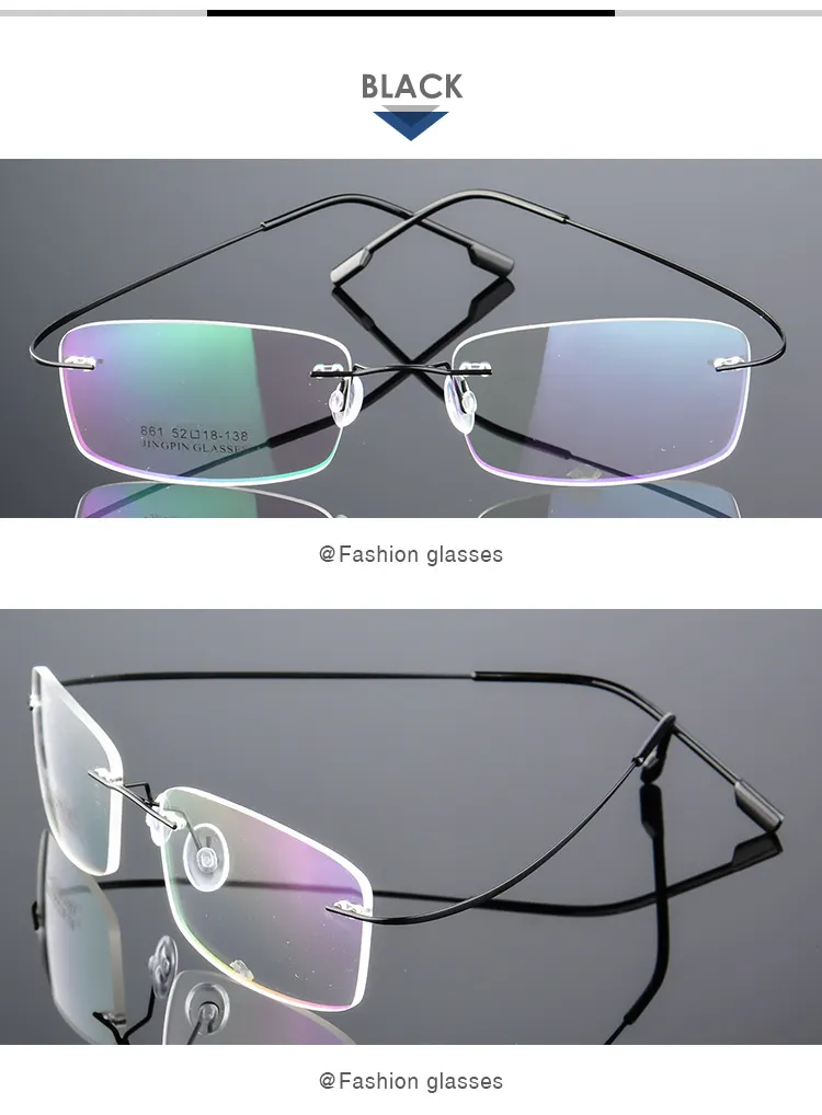 Superelastic Steel Wire Frameless Glasses Ultra-light Rimless Memory ...