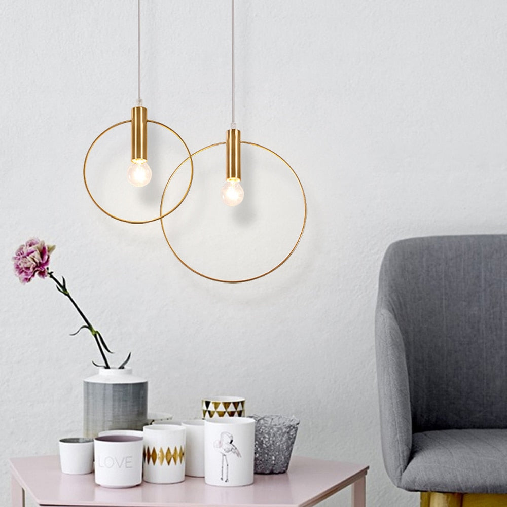 Nordic Circular Ring Pendant Lights Modern Handlamp For Restaurant ...