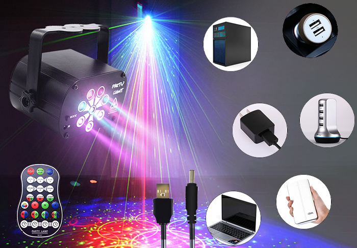 120 Patterns DJ Disco Stage Party Lights - Music Activated 8-Eyes UV ...