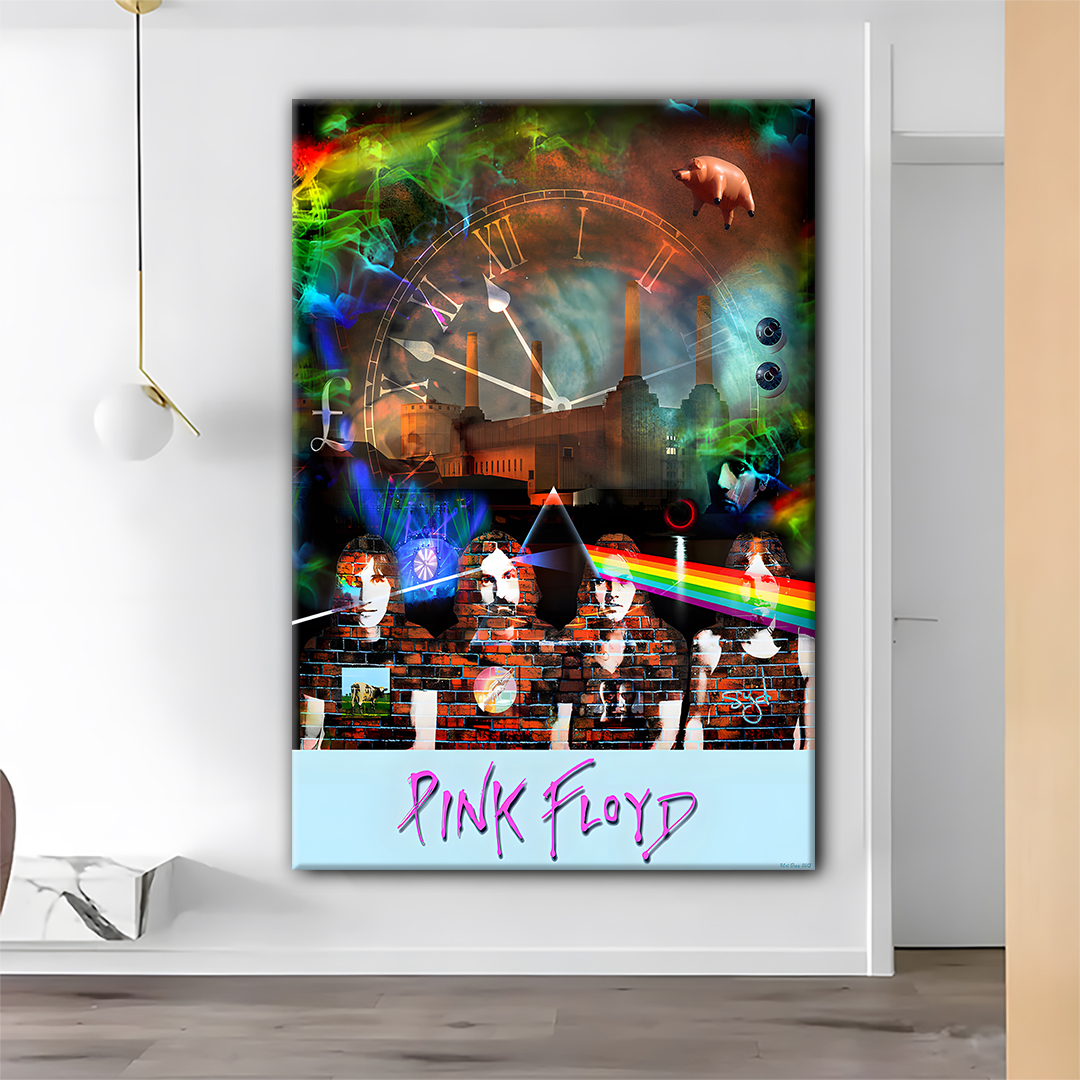 Pink Floyd Collage Canvas Wall Art