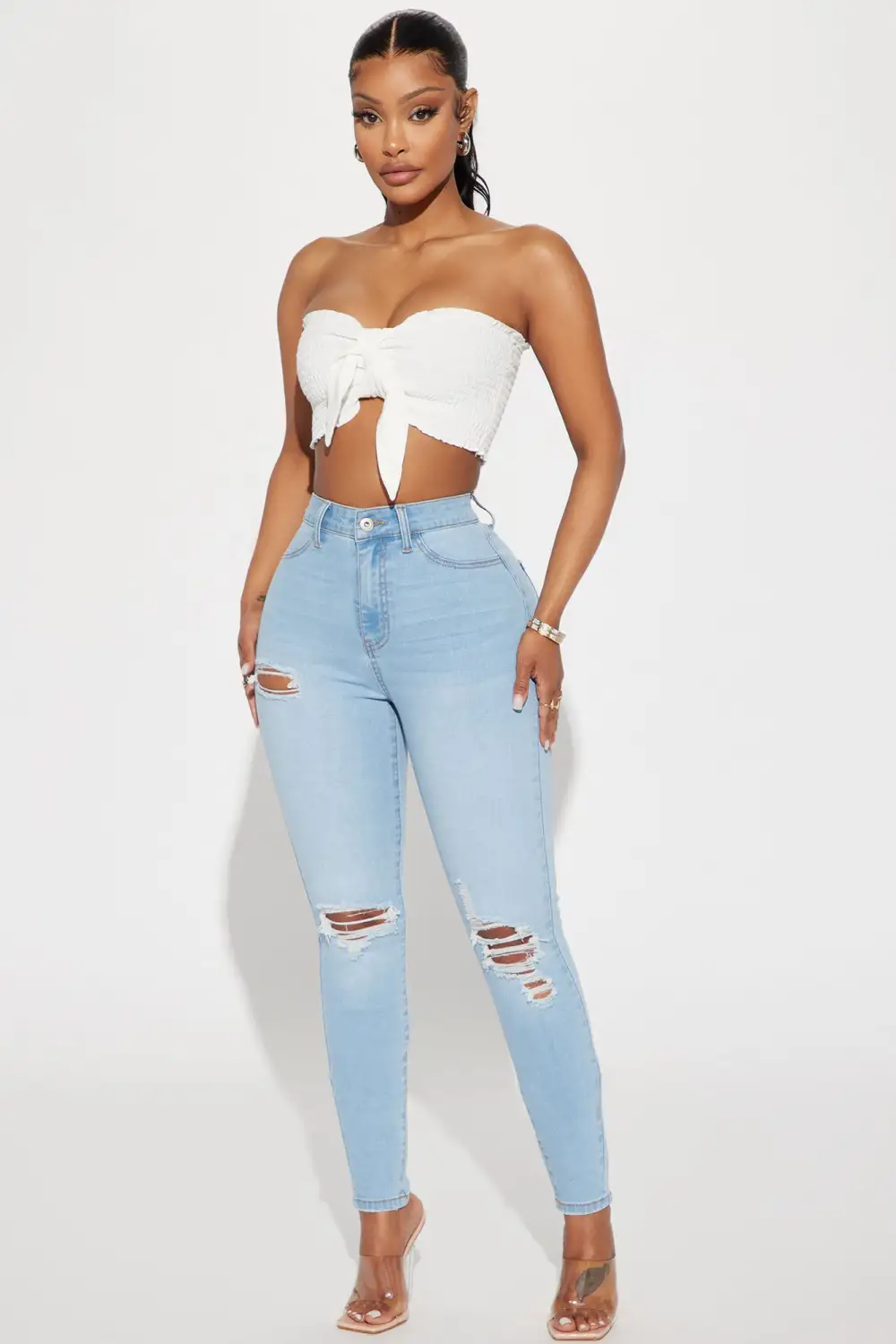Booty Lifter Curvy Stretch Skinny Jean - Light Wash
