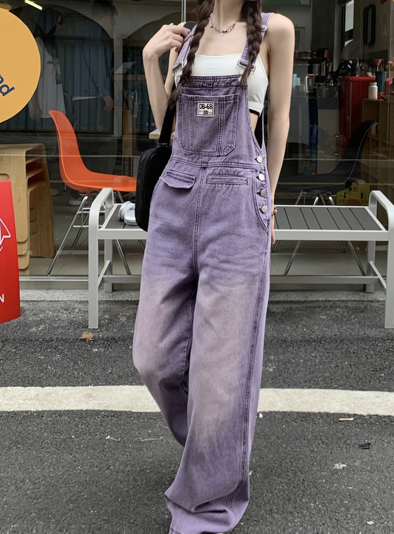 VINTAGE PURPLE DENIM OVERALLS