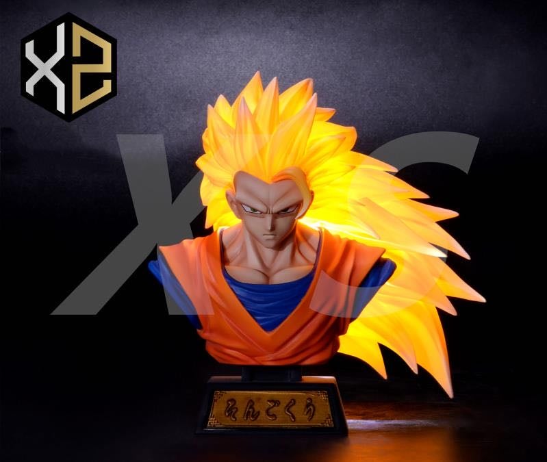 Super Saiyan 3 Son Goku Bust Statue - Dragon Ball Resin Statue - XS ...