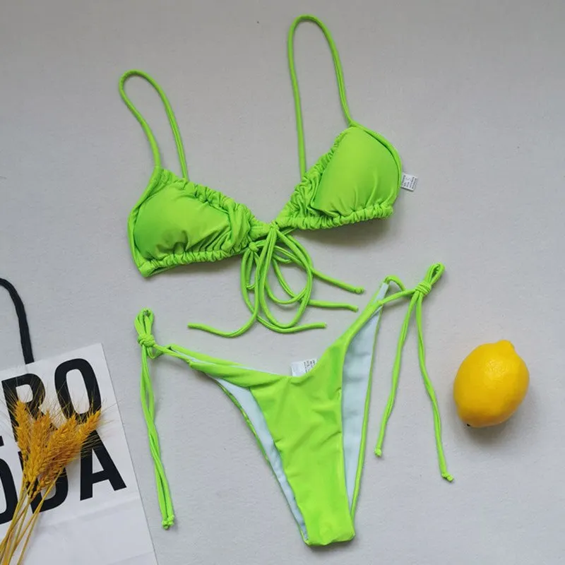 Para Praia Brazilian Micro Bikinis 2021 Sexy String Swimsuit Female ...