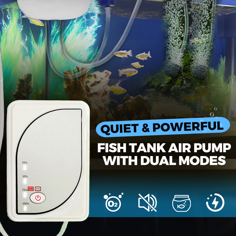 Quiet & Powerful Fish Tank Air Pump with Dual Modes