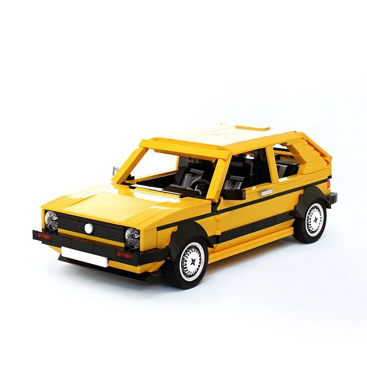 Buildmoc Racing Car Blocks Yellow Sonic Golf MK1 Compatible Super Car