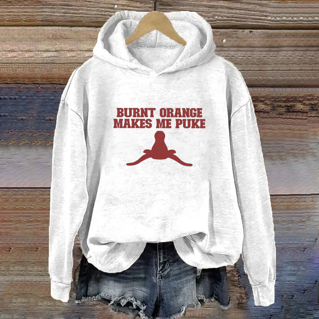 Burnt Orange Makes Me Puke Oklahoma Football Hoodie
