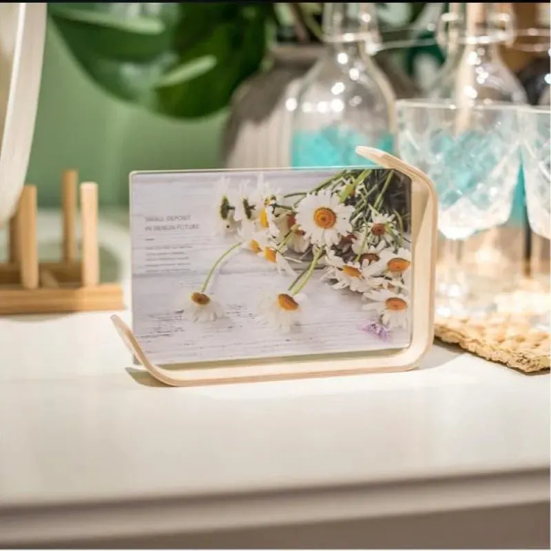 Acrylic Desk Wooden Photo Frame with 3D Dried Flower Plant Specimen ...
