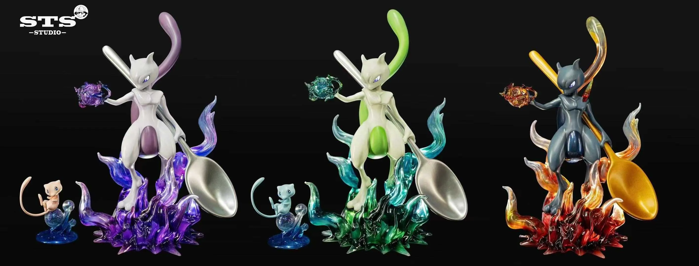 Big Scale Mewtwo with LED - Pokemon Resin Statue - STS Studio