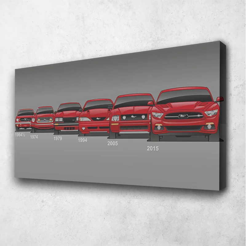 Ford Mustang Generations Canvas Wall Art