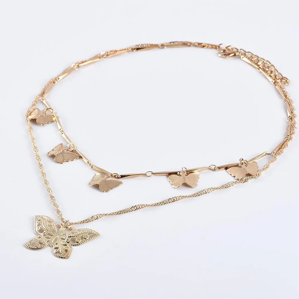 MULTI LAYER BUTTERFLY NECKLACE