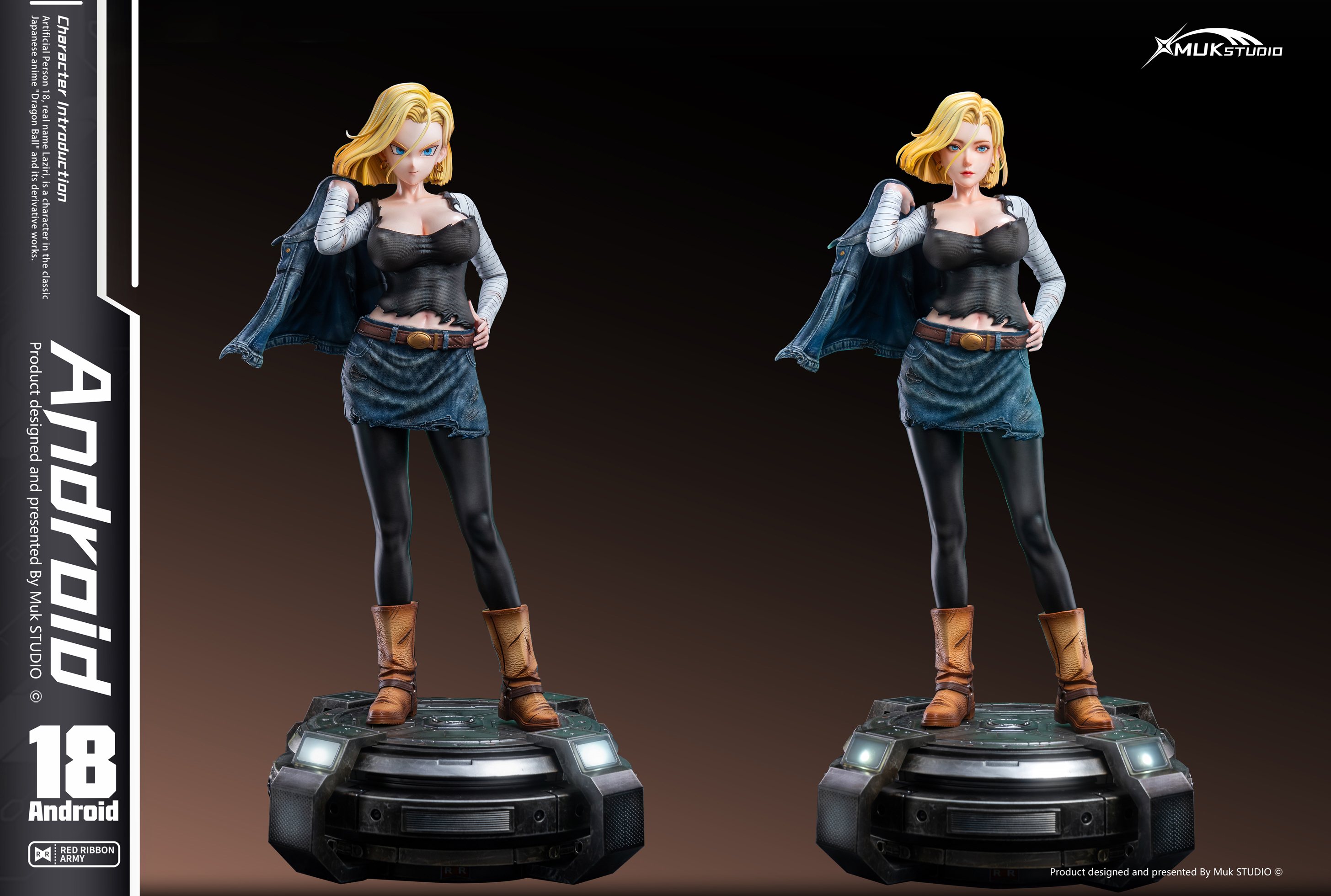 1/4 Scale Android 18 with LED - Dragon Ball Resin Statue - MUK Studio