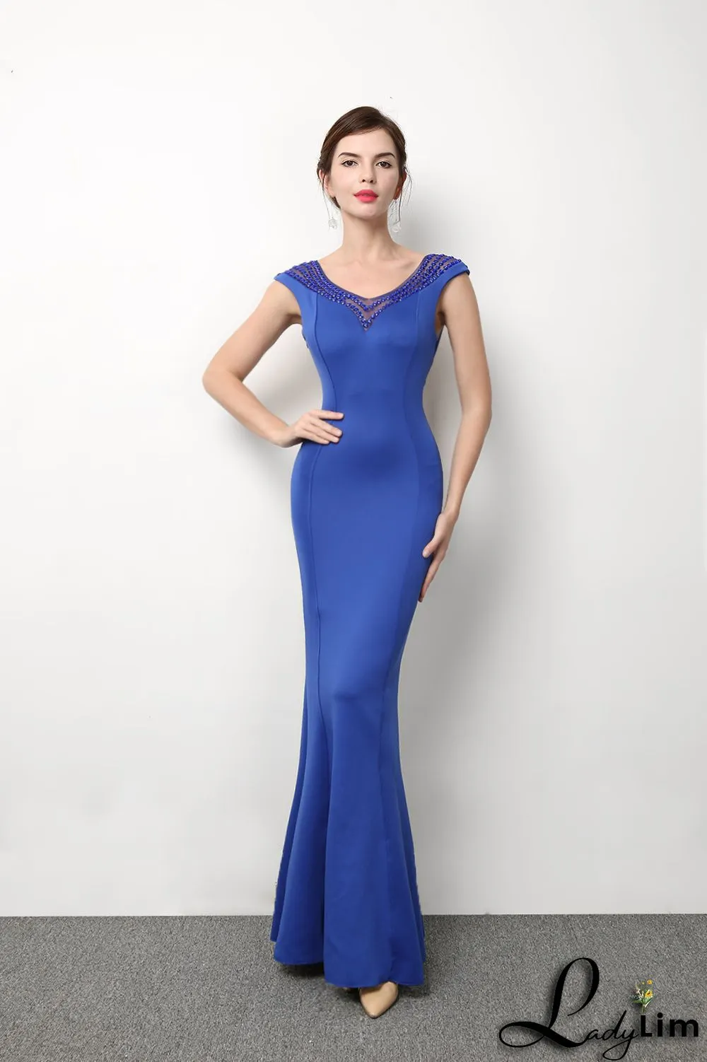 Wholesale Ladies Formal Party Elegant V Neck Evening Dress Online