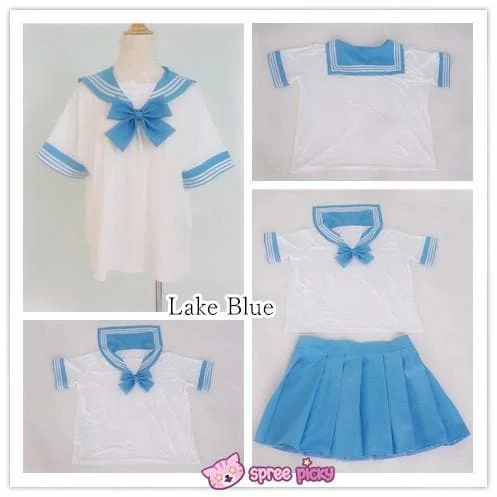 [10 Colors] XS-4XL J-fashion Stretch Sailor Seifuku Uniform Top Only ...