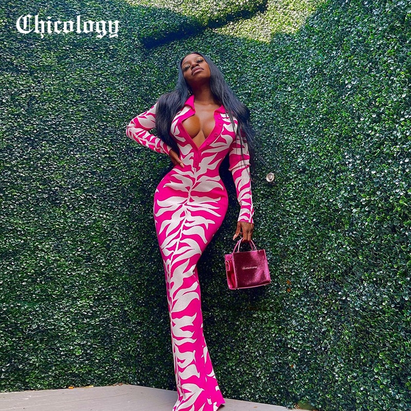 Woherb 2021 Women Fall Plant Dress Long Sleeve Midi Turn-Down Collar ...