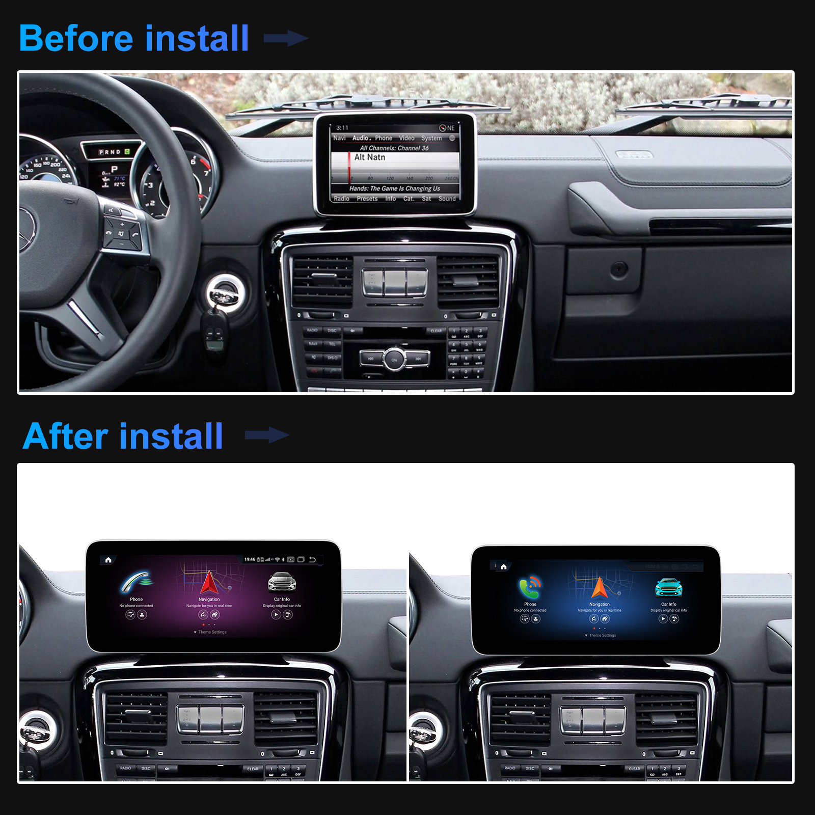 Koason Android Screen Uprade Apple CarPlay Android Auto GPS Navigation ...