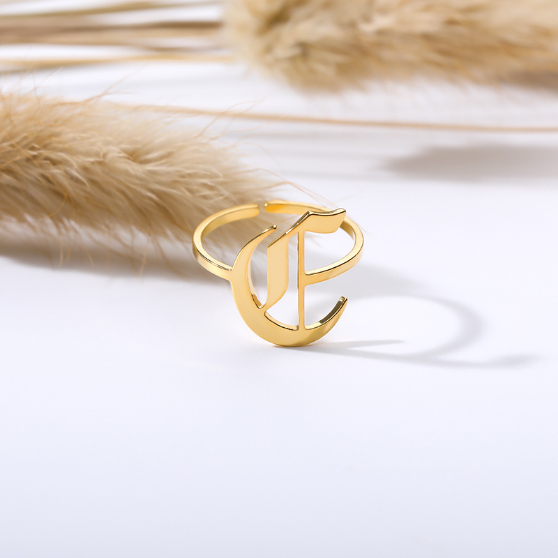 English Alphabet Custom Ring