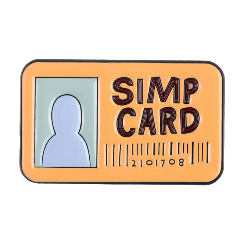 SIMP CARD English Identity Brand Enamel Pin Brooch Ins Personality ...