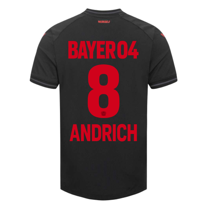 Bayer Leverkusen Robert Andrich 8 Home Shirt Kit 2023-2024