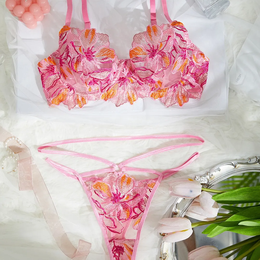 Billionm Set Ccarno Embroidered Lace Multi-Color Perspective Sexy ...