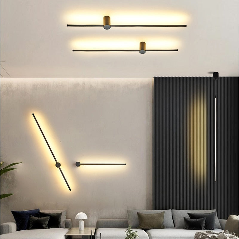 Modern LED Wall Lamp Long Hanging Lights Simple Nordic Living Room Sofa ...