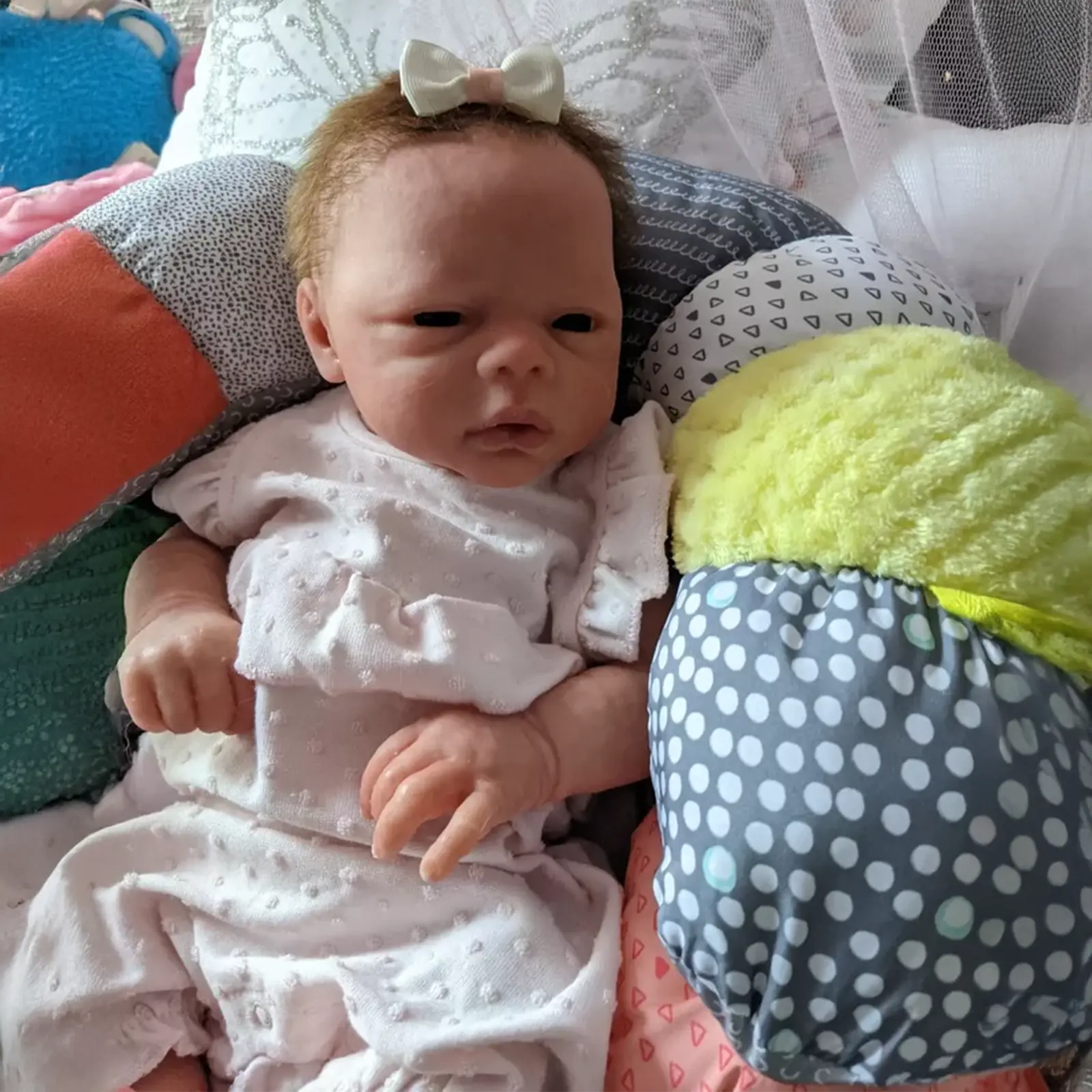 20" Handmade Lifelike Reborn Newborn Baby Blonde Hair Girl Fasine ...