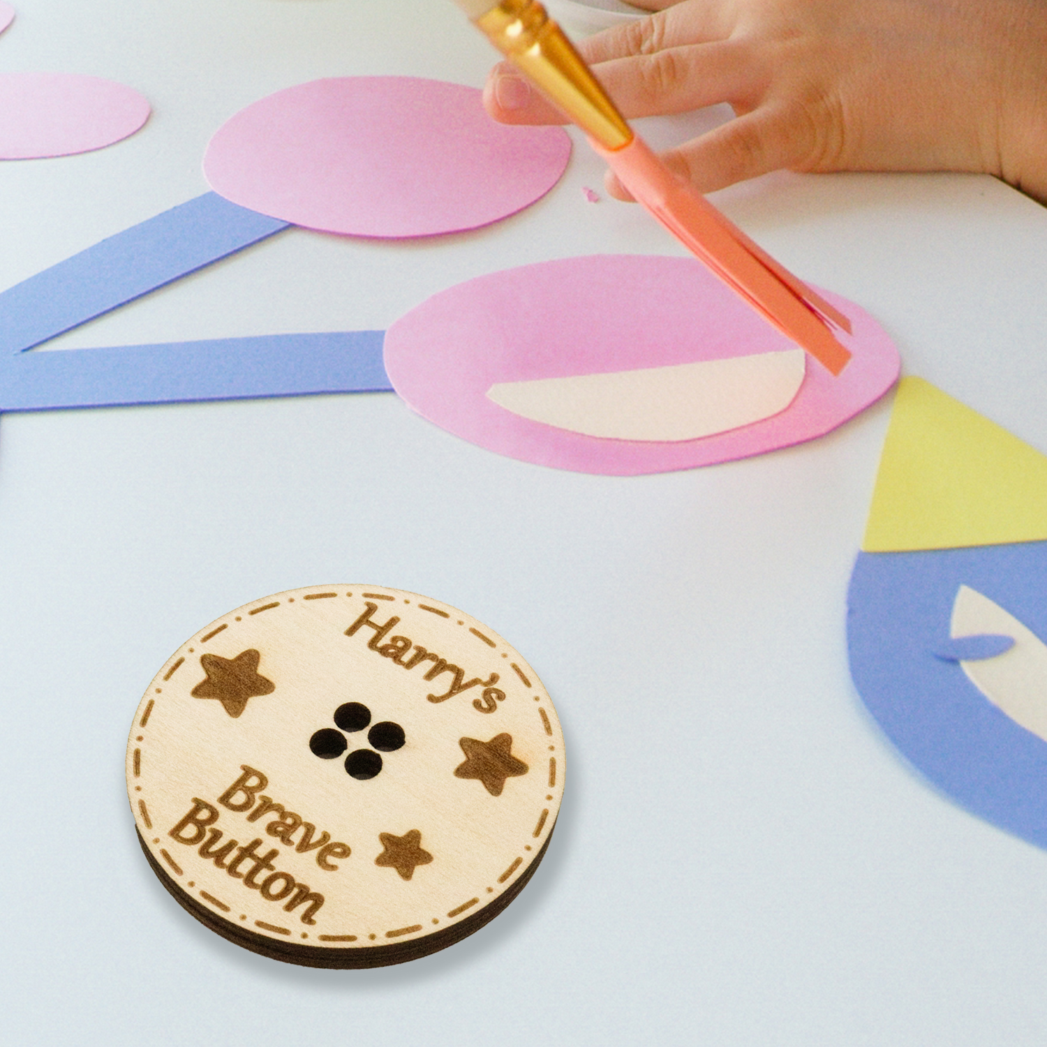 Children Star Brave Buttons Custom A Name Back to School Gifts for Kids