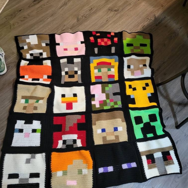 Mining Game Crochet Blanket Pattern PDF Mob Heads