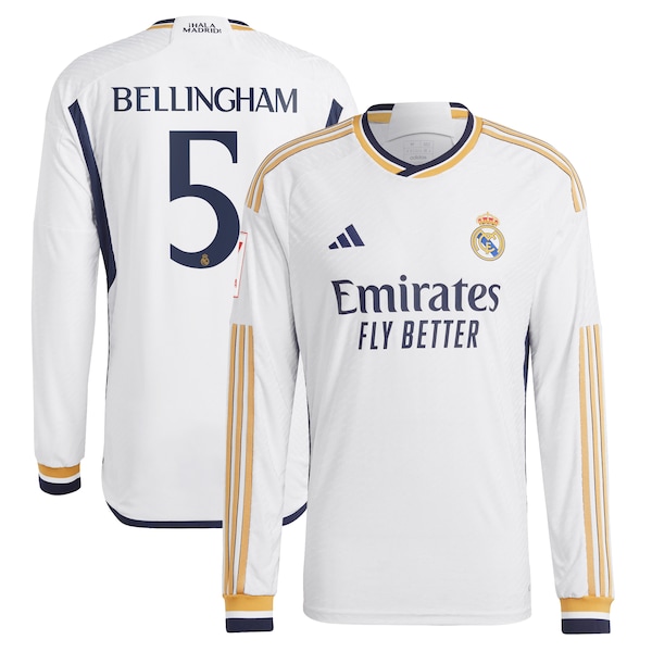 Jude Bellingham Los Merengues adidas Home 2023/24 Authentic Long Sleeve ...