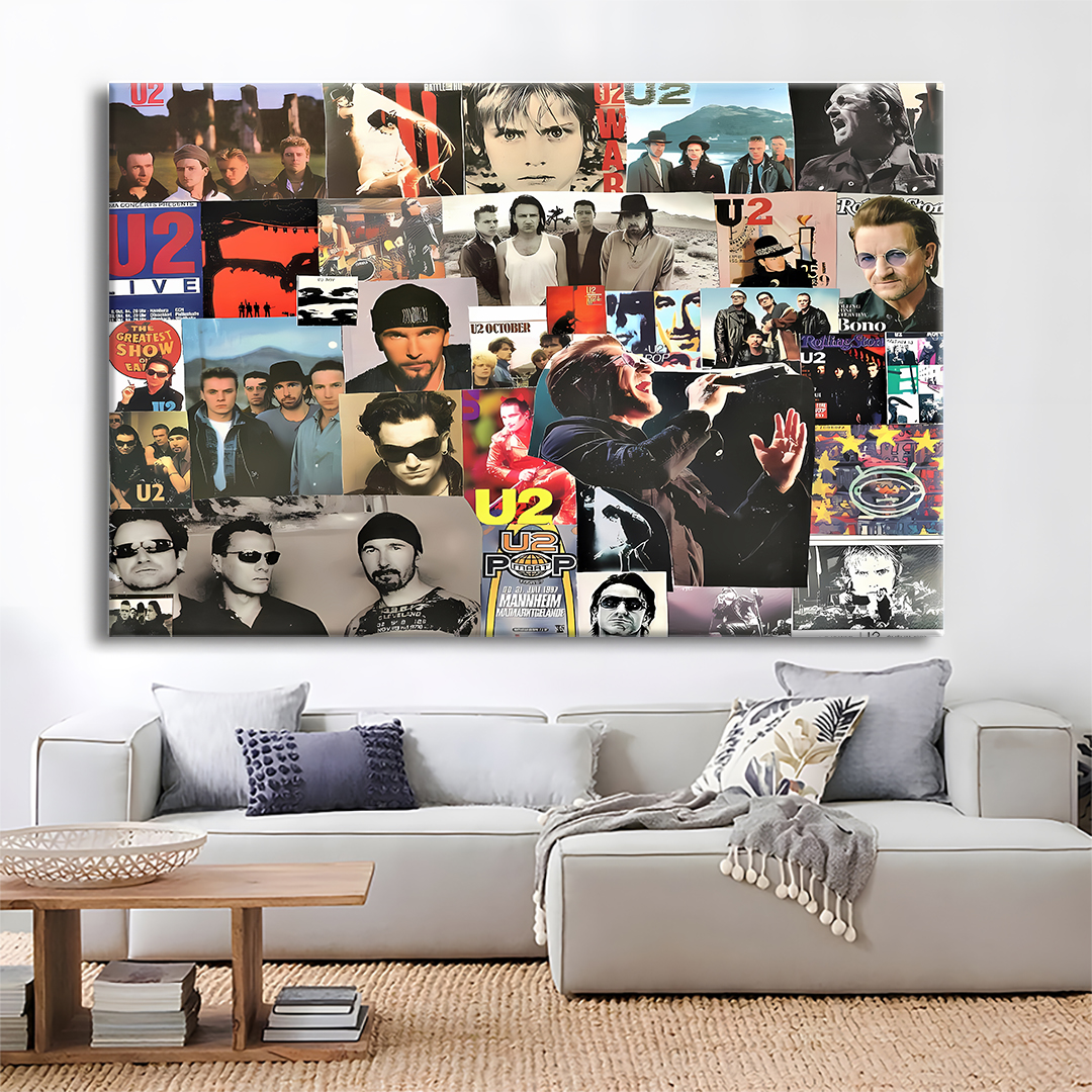 U2 Collage Canvas Wall Art