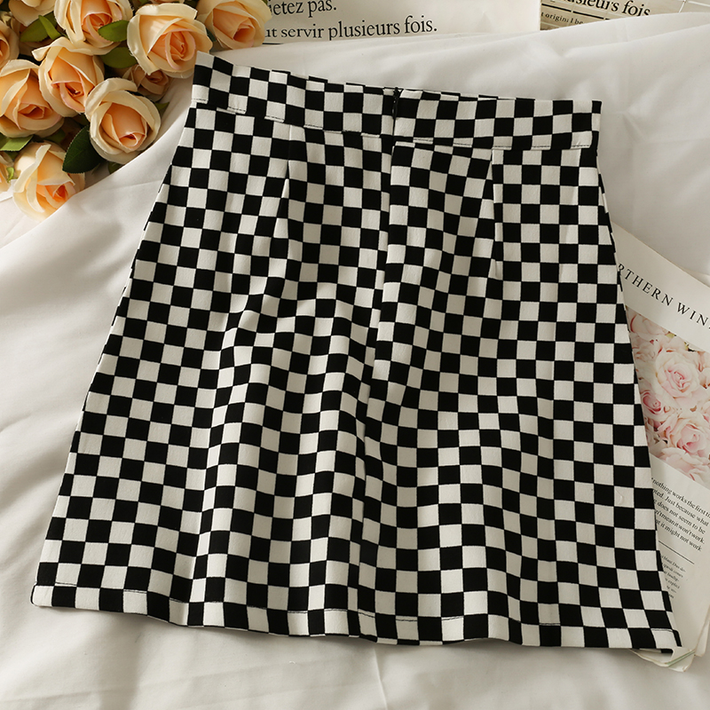 RETRO CHECKERBOARD A-LINE SKIRT