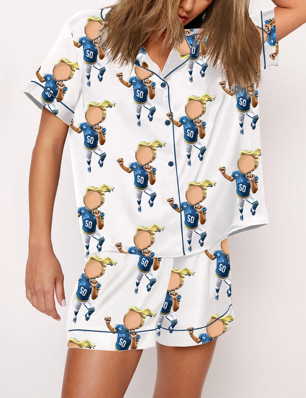 Women's Detroit Lions Football MAGA Pajama Set