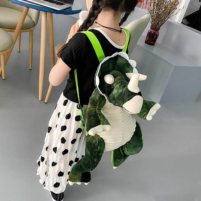 3D Dinosaur Backpack for Kids Plush Dinos Figure Toy Bags