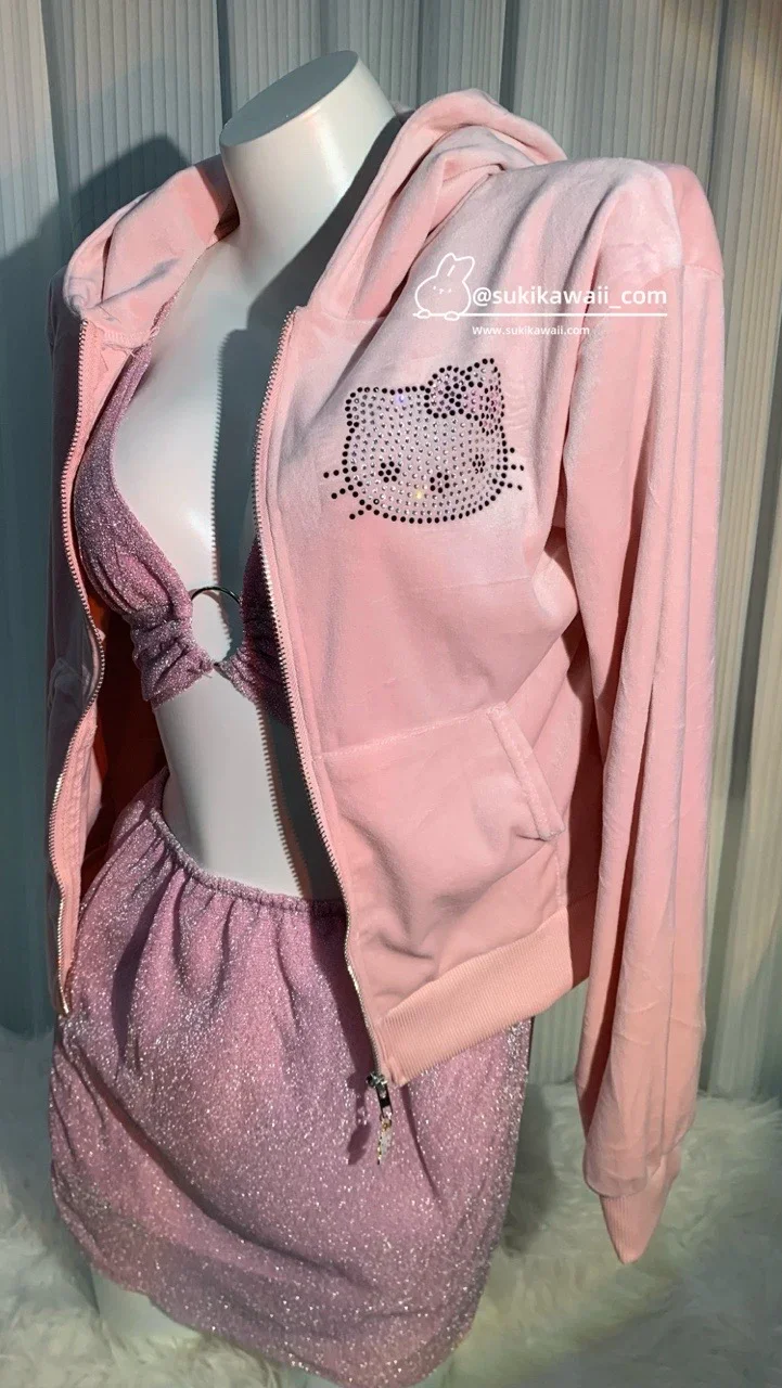 Bling Kitty Pink Tracksuit Set SK350