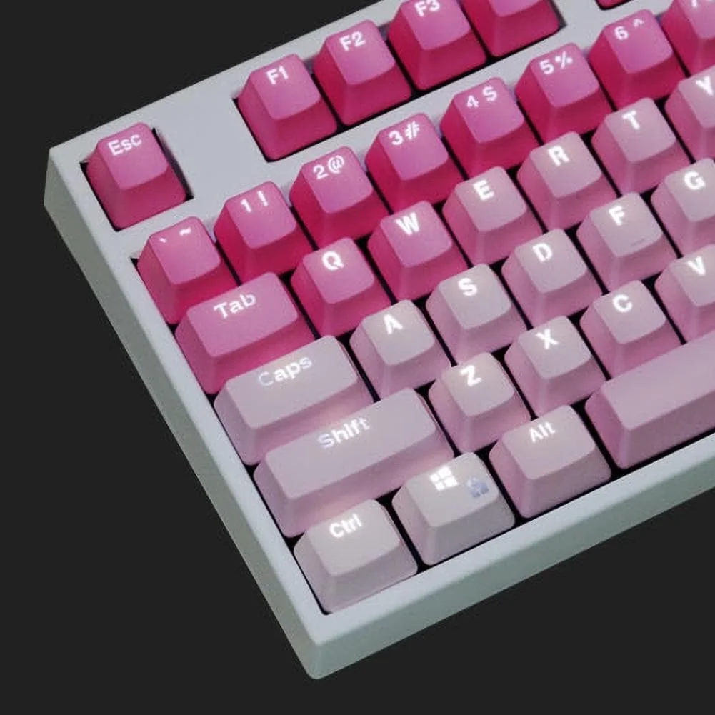 4 Styles Pastel Rainbow PBT Pastel Backlit Rainbow Kawaii Keycaps SP16336