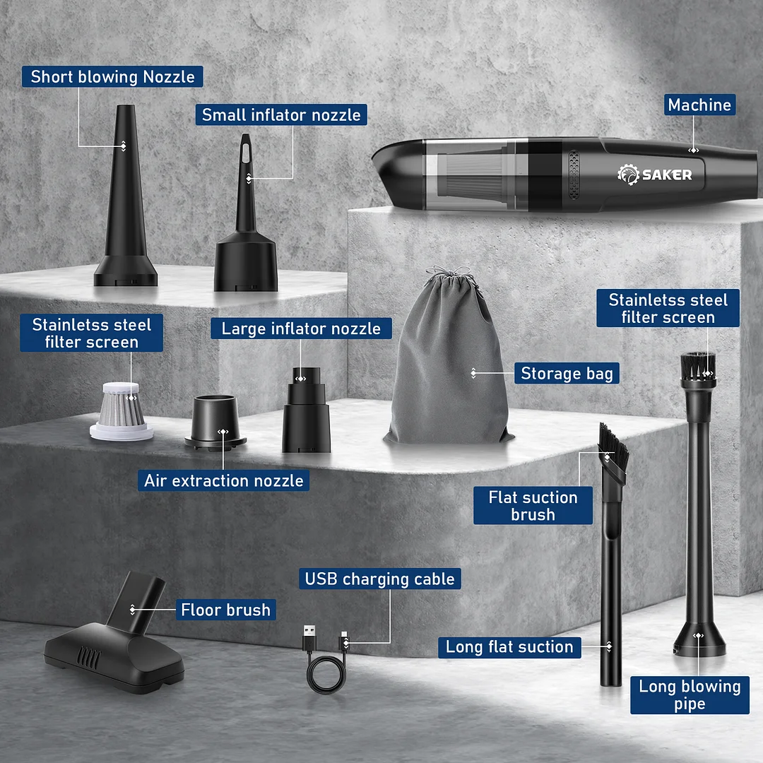 SakerPlus® TurboVac: High-Power Cordless Car Vacuum