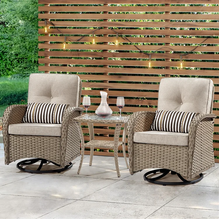 Outdoor swivel rocker chair set store