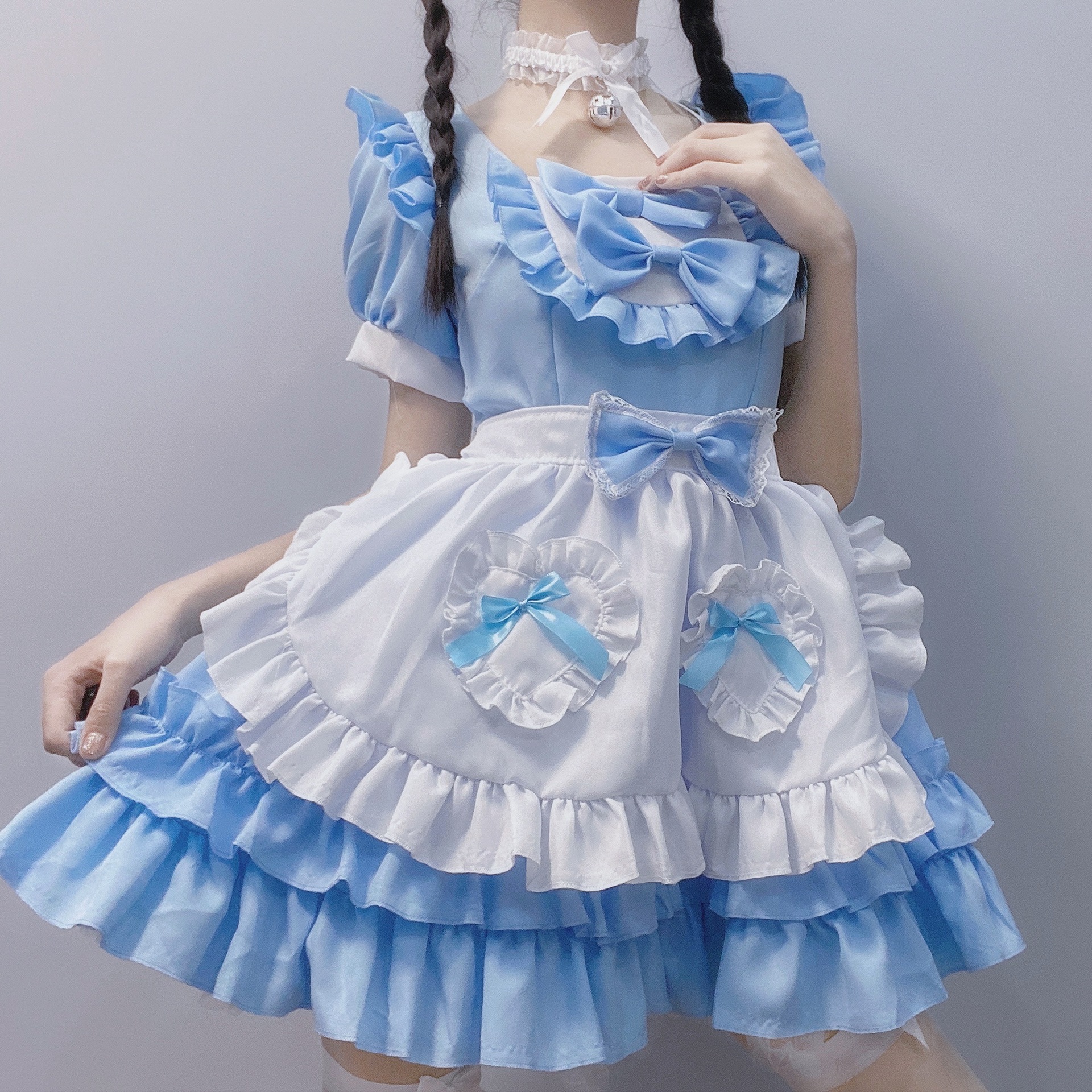 COSPLAY JAPANESE HEART BOW MAID DRESS