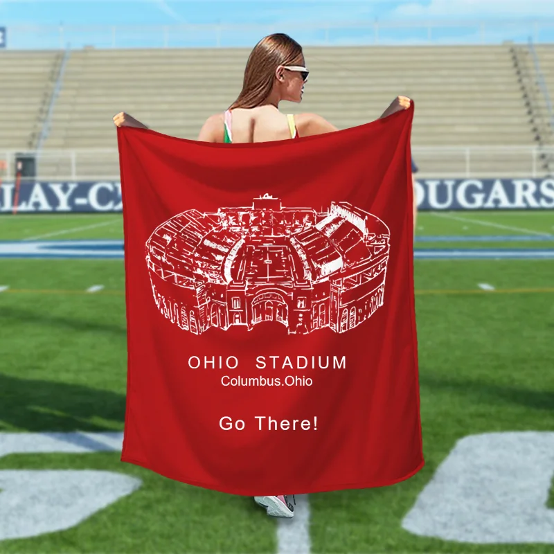 Custom Blankets Personalized Ohio Stadium Ohio State Buckeyes Football, College Football Blanket