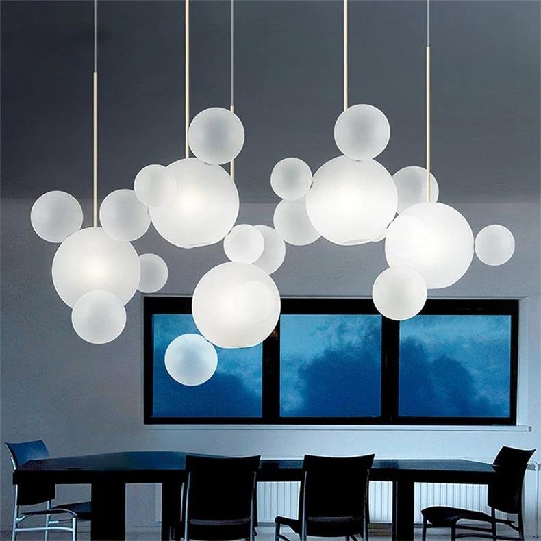 Modern Creative Clear Glass Bubble Ball LED Pendant Llights Kitchen ...