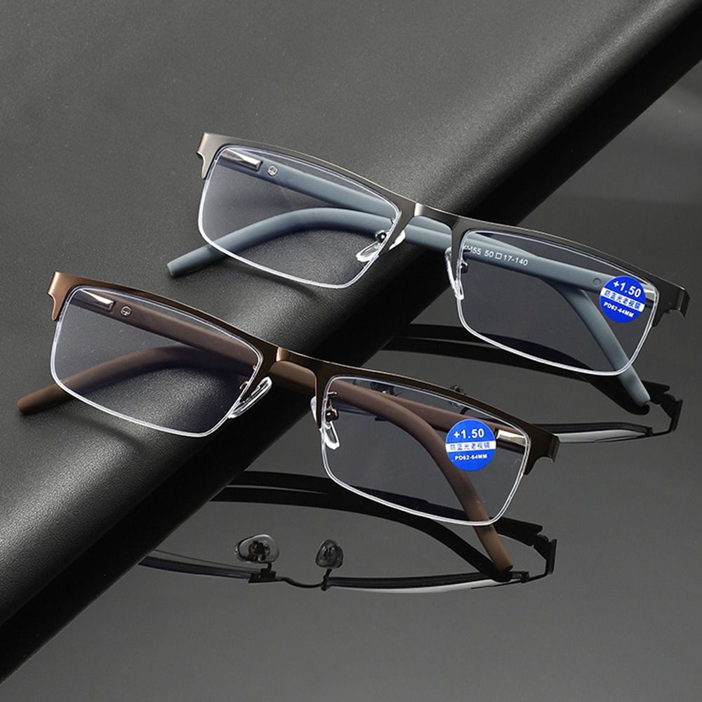 Anti Blue-ray Reading Glasses Metal Frame Ultralight Presbyopia Glasses ...