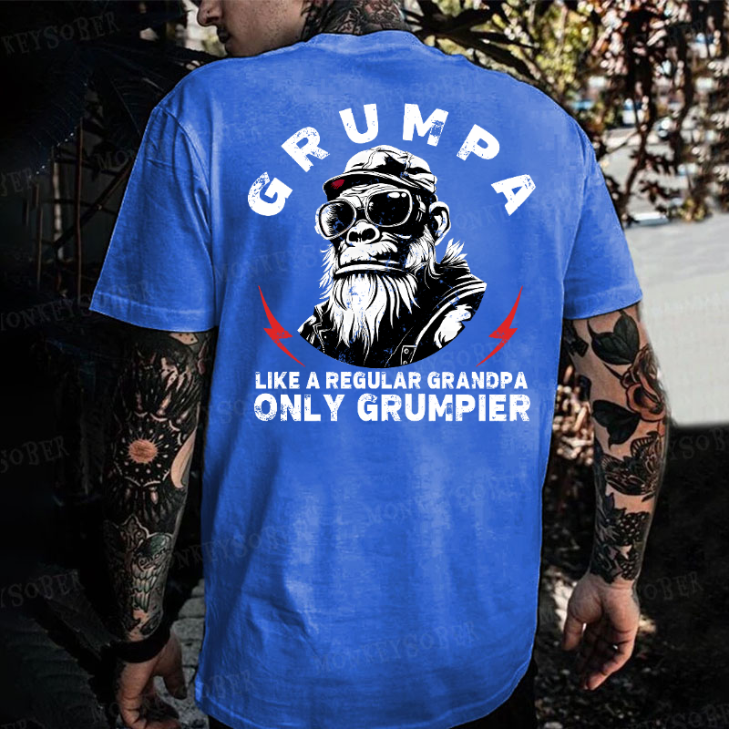 Grumpa Like A Regular Grandpa Only Grumpier Monkey T-shirt
