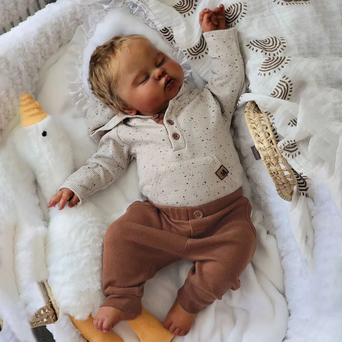 [Heatbeat Coos and Breath] 20" Handmade Lifelike Reborn Newborn African ...