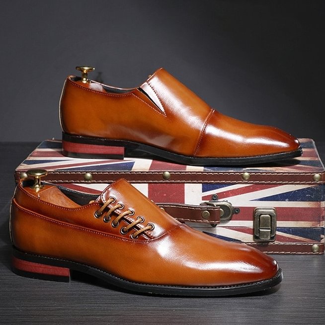 Classic Men's Side Lace-Up Formal Business Oxford Dress Shoes