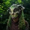 Green Elf Mask LED Halloween Forest Elf King Luminous Latex Mask ...