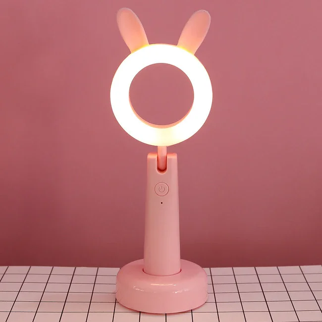 Nigikala Rabbit Lamp 1200mAh Pink LED Night Light Desk 3 Colors Light ...