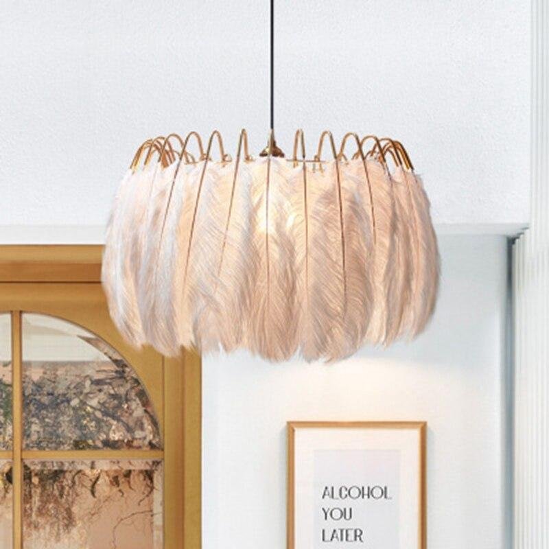 Feather Lamp Modern Nordic Fairy Feather Chandelier Lamp Loft Pendant ...