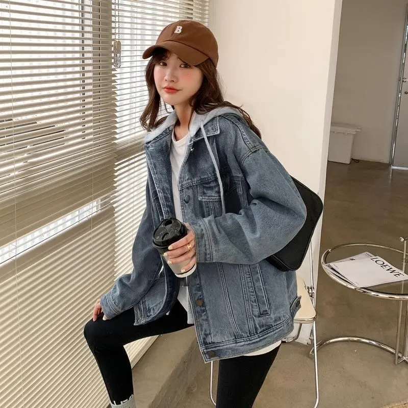 Churchf Spring Oversized Loose Vintage Jean Woman Jacket Coat Hole ...